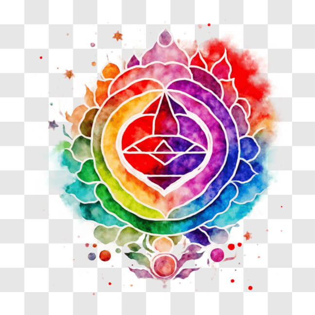 Baixe Pintura em aquarela do símbolo do Chakra para meditação e prática ...