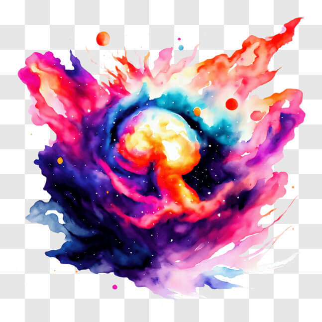 Download Colorful Watercolor Space Explosion Painting PNGs Online ...