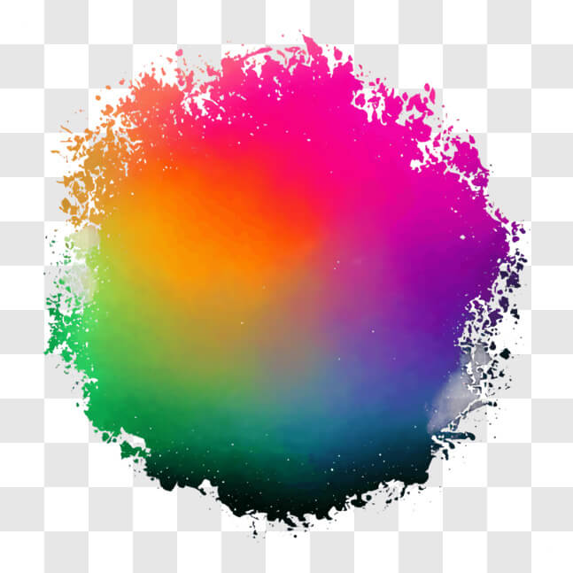 Download Colorful Paint Splash Circle in Orange, Yellow, Green, Blue ...