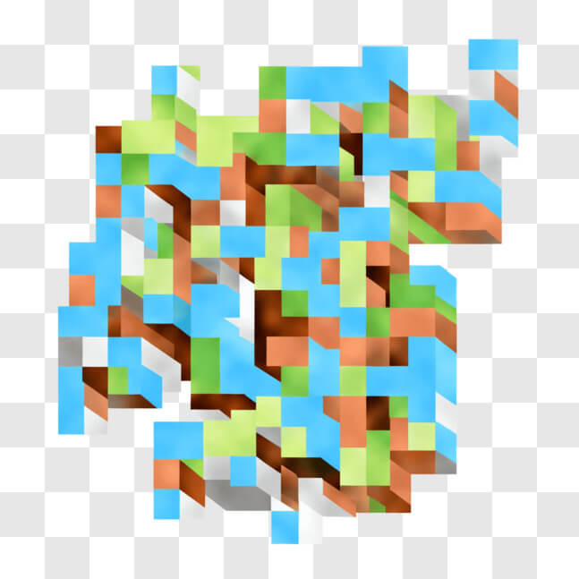 Download Colorful Minecraft Block PNGs Online - Creative Fabrica