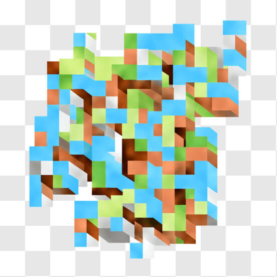 Download Minecraft Building Block with Orange Background and Blue ...