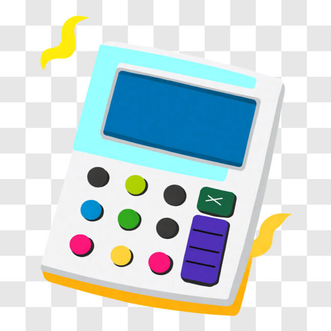 Download Colorful Cartoon Calculator with Electronic Display Screen ...