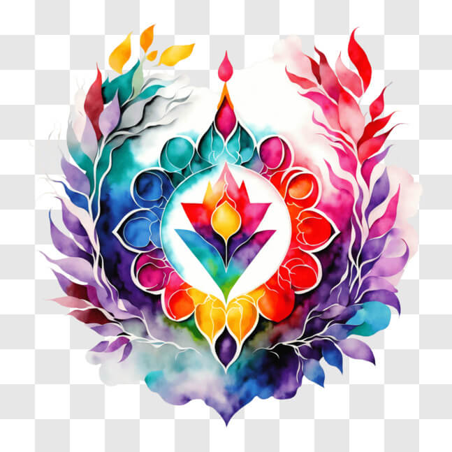 Download Colorful Abstract Design with Leaves, Flowers, and Infinity ...
