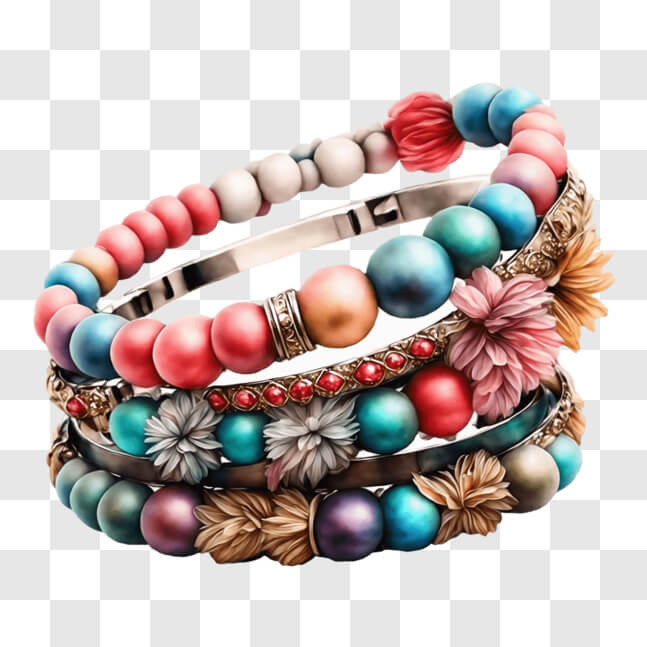 Download Colorful Stacked Bracelets PNGs Online - Creative Fabrica