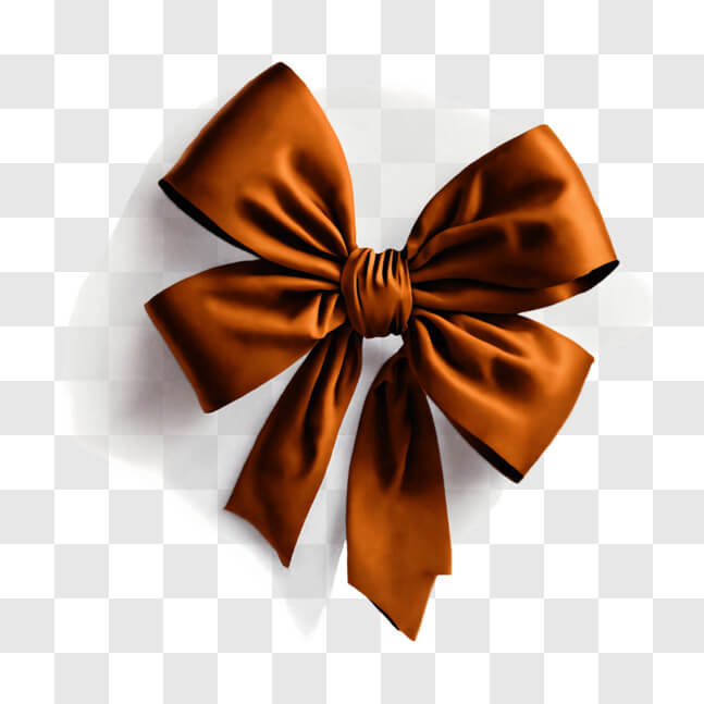Download Orange Satin Bow on White Paper PNGs Online - Creative Fabrica