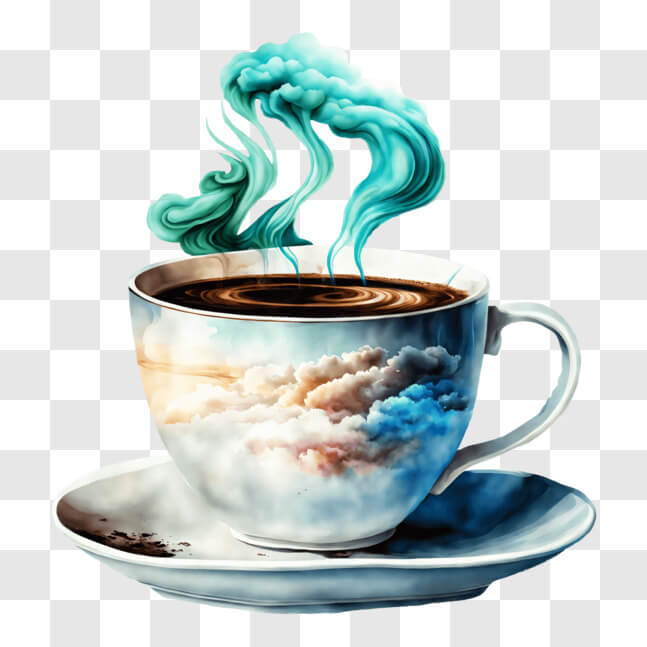 Download Cup of Coffee with Floating Clouds and Steam PNGs Online ...