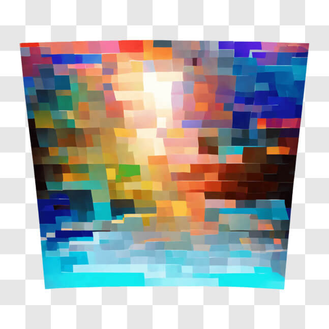 Download Colorful Abstract Painting with Pixelated Design and Cloudy ...