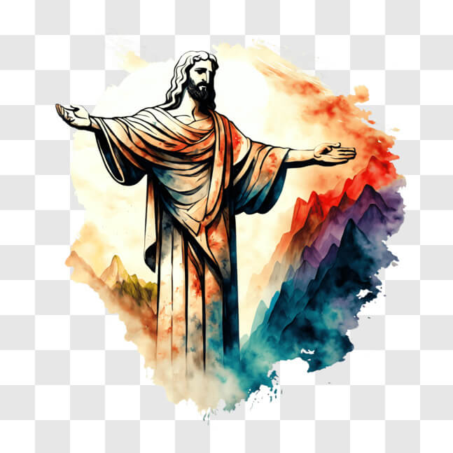 Download Inspirational Jesus with Outstretched Arms in Front of ...