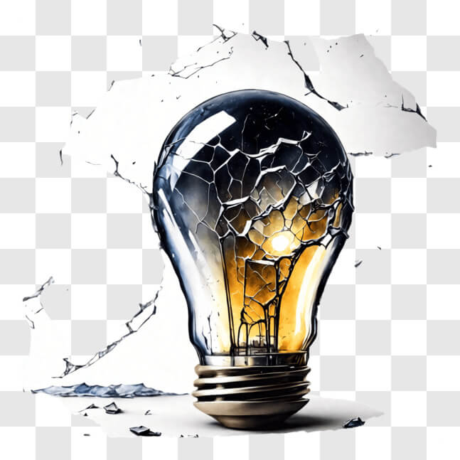 Download Broken Light Bulb with African Continent Illustration PNGs ...