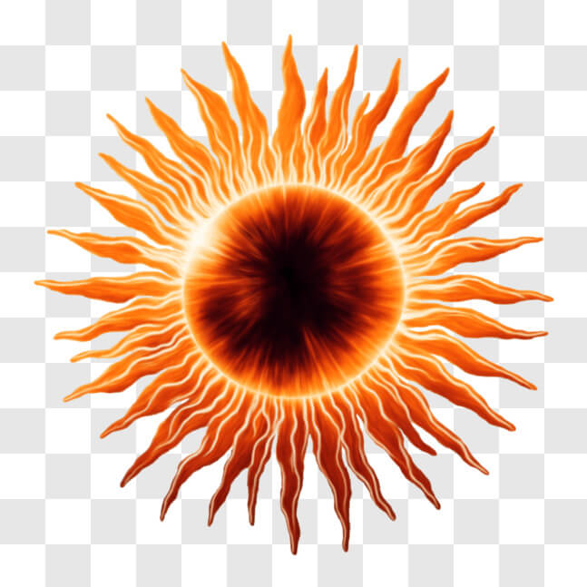 Download Bright Orange Sun on a Dark Background PNGs Online - Creative ...
