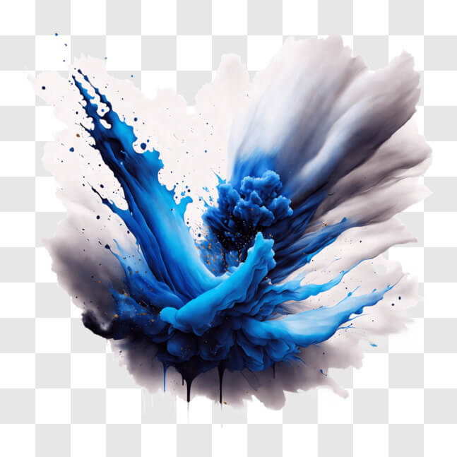 Download Blue, White, and Black Liquid Splash Abstract Art Piece PNGs ...