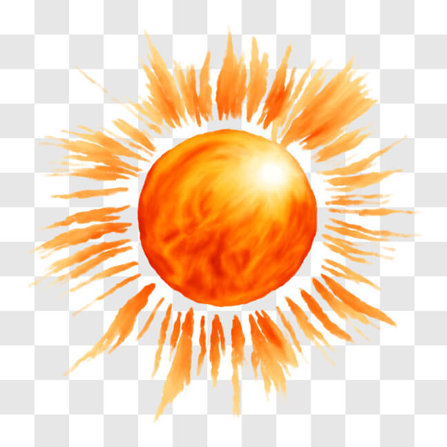 Download Orange Sun Symbolizing Energy and Vitality PNG Online ...