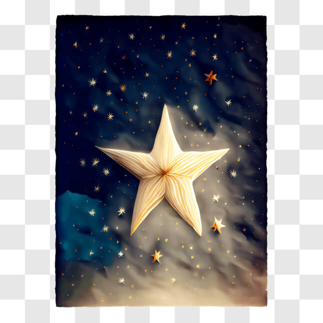 Download Floating Paper Star in the Night Sky with Origami Techniques ...