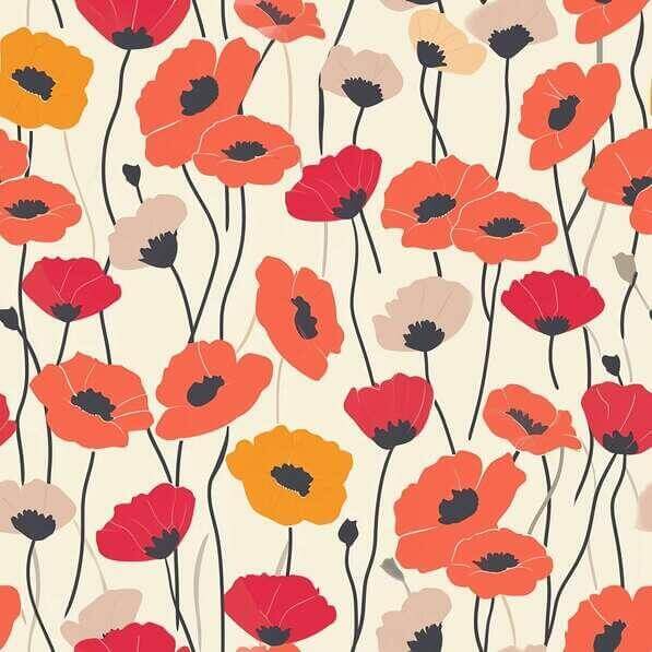 Download Seamless Poppy Flower Pattern Patterns Online - Creative Fabrica