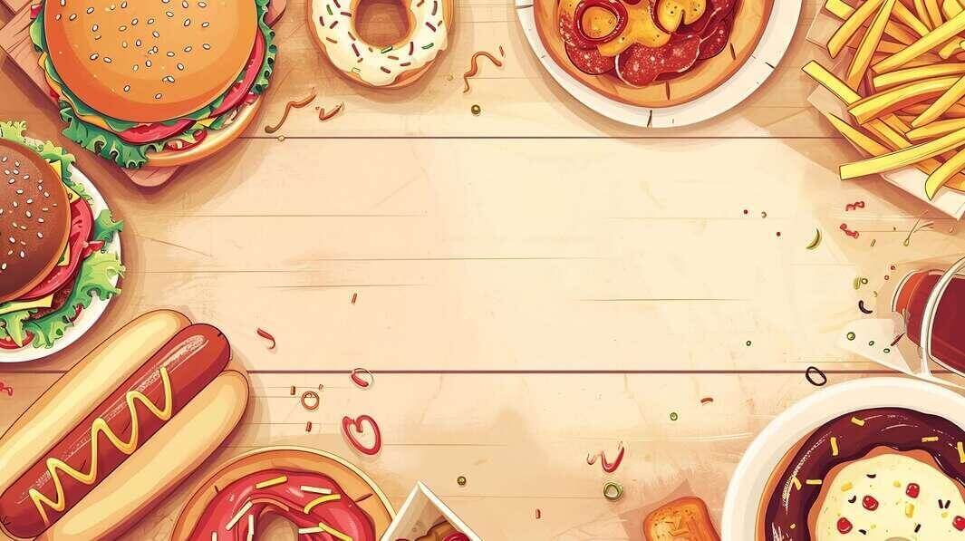 Download Assorted Fast Food Collage Backgrounds Online - Creative Fabrica