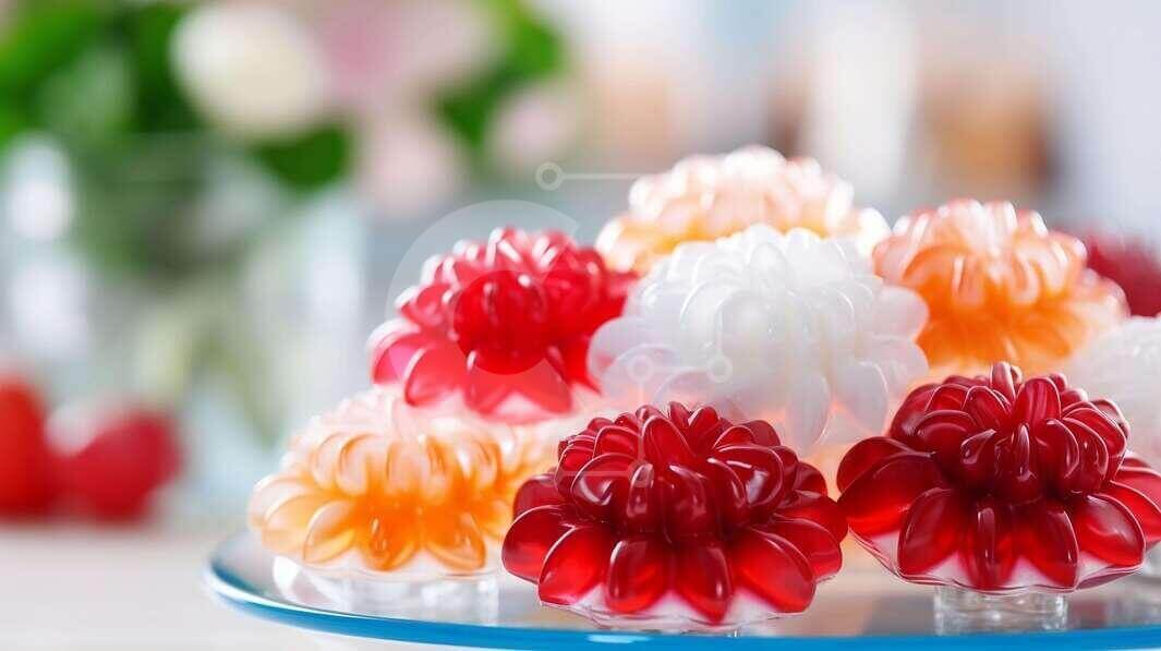 Beautiful and Colorful Jelly Flower Arrangement stock photo | Creative ...