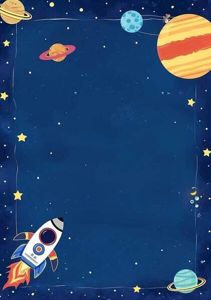 Download Space-themed Frame for Kids' Art and Craft Projects ...