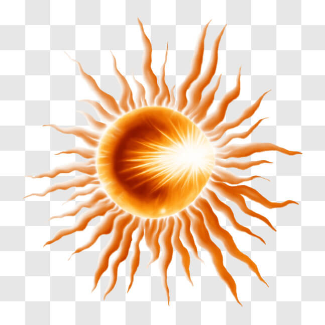 Download Orange Sun with Rays of Light PNGs Online - Creative Fabrica