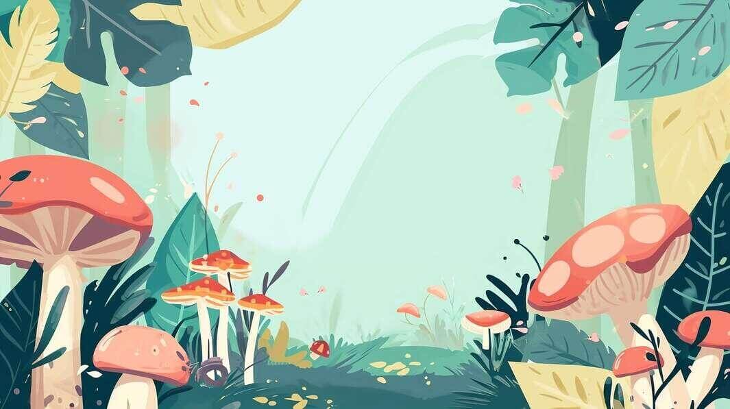 Download Vibrant Mushroom Forest Illustration Backgrounds Online ...