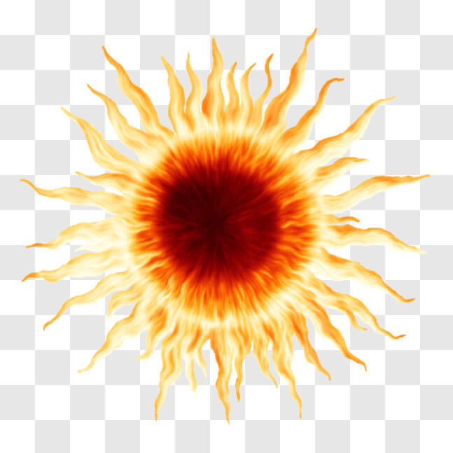 Download Fiery Sun with Upside-Down Triangle Shape PNGs Online ...