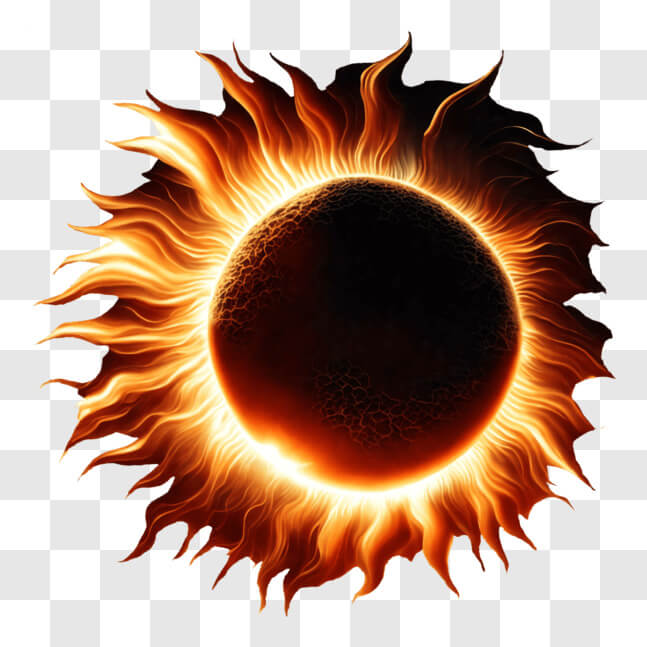 Download Solar Eclipse with Surrounding Flames PNGs Online - Creative ...