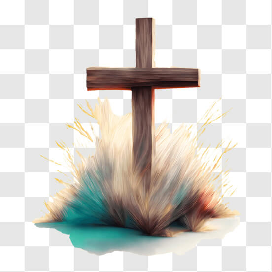 Download Wooden Cross in Open Field with Grass and Trees PNGs Online ...