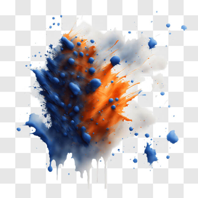 Download Orange and Blue Paint Splatter on Black Background PNGs Online ...