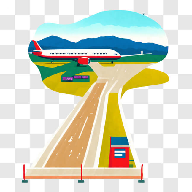 Download Scenic Cartoon Airport Runway with Two Airplanes and Gas ...