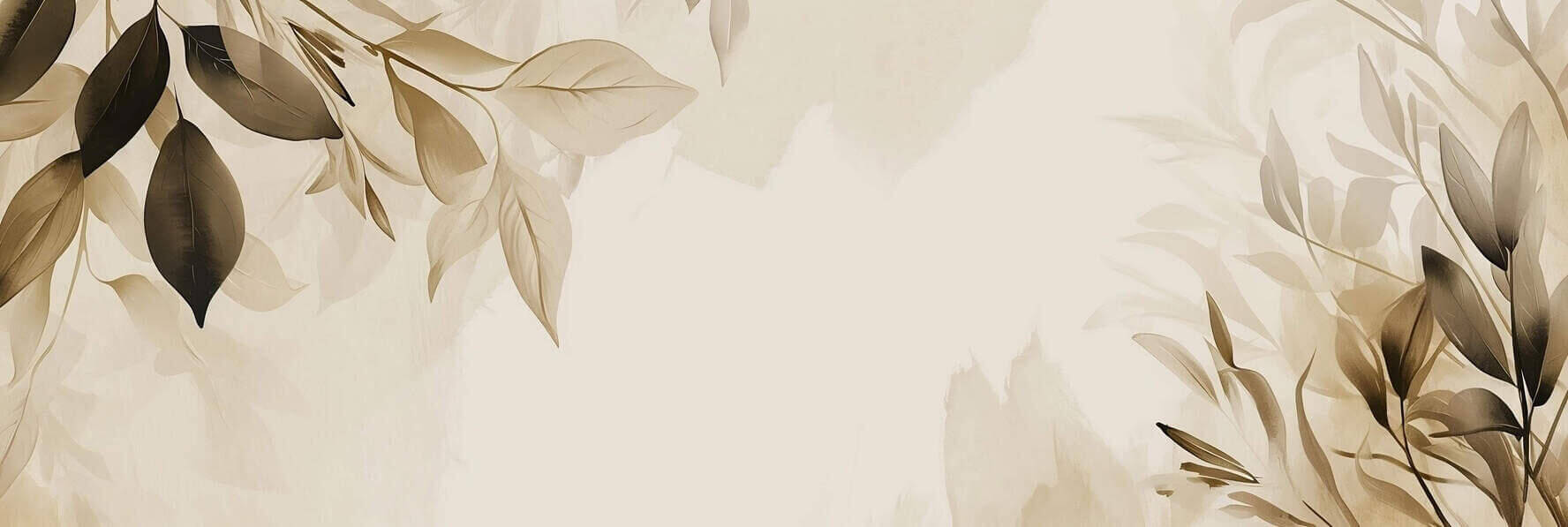 Download Abstract Painting of Leaves and Flowers on Beige Background ...