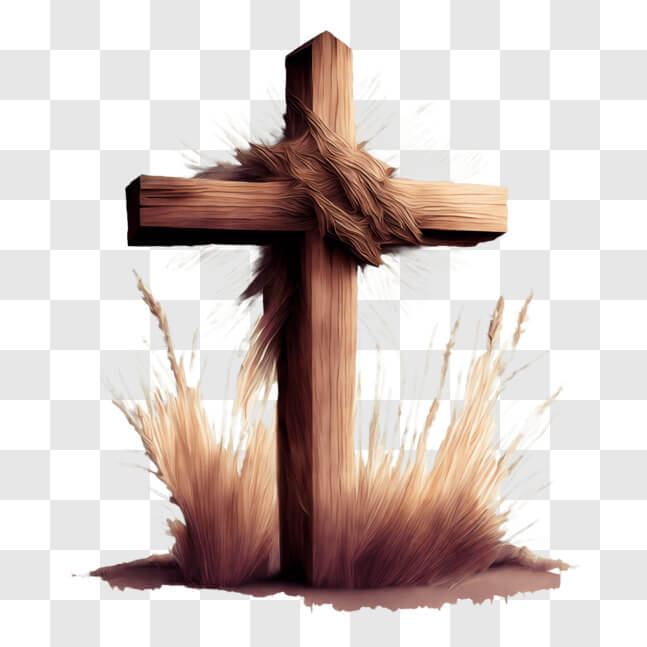 Download Wooden Cross in Tall Grass PNGs Online - Creative Fabrica