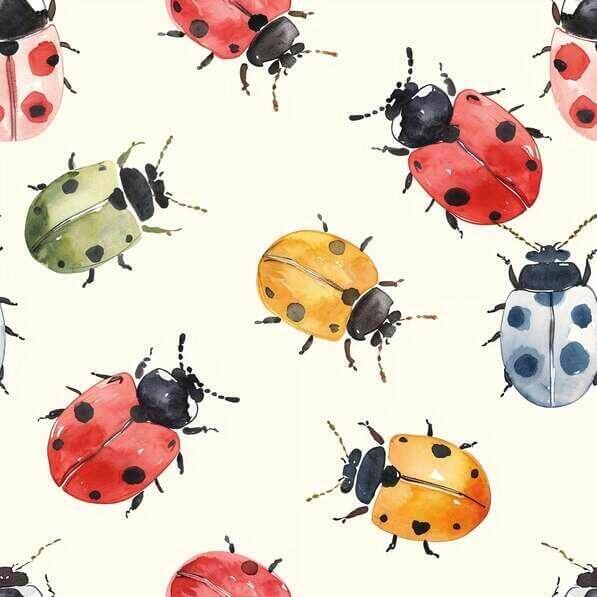 Download Colorful Ladybug Pattern on White Background Patterns Online ...