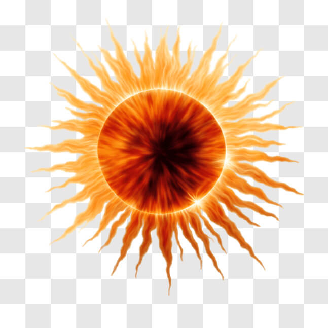 Download Orange Sun on a Black Background PNGs Online - Creative Fabrica