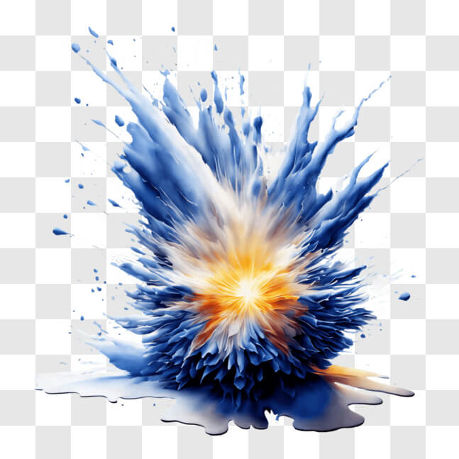 Download Vibrant Blue and White Explosion with Splashes of Color PNGs ...