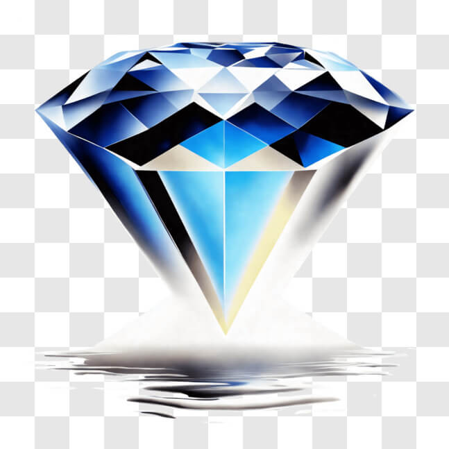 Download Blue Diamond Floating in Water PNGs Online - Creative Fabrica