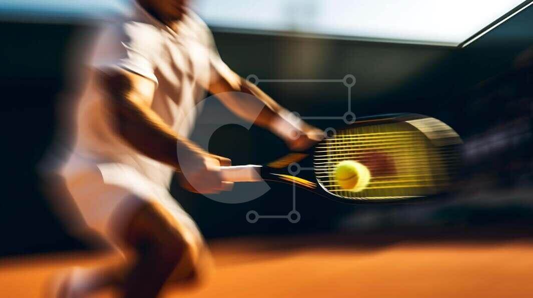 Dynamic Tennis Player in Action stock photo | Creative Fabrica