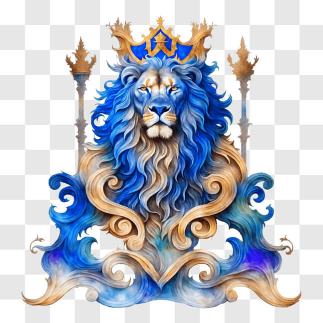Télécharger Illustration de lion bleu de la royauté PNG En Ligne ...
