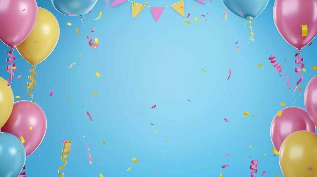 Download Colorful Celebration Background with Balloons, Confetti, and ...