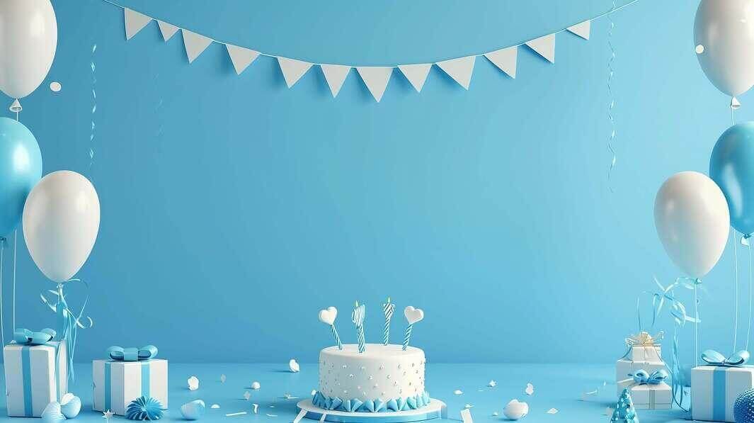 Download Baby Shower Celebration with Birthday Cake, Balloons, and ...