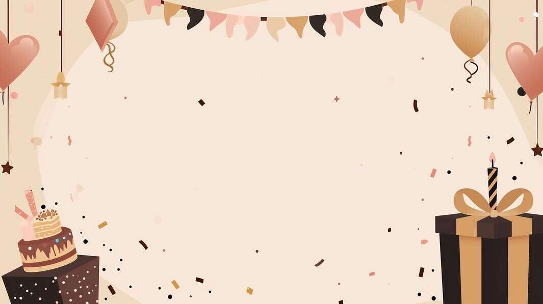 Download Elegant Birthday Background with Candles, Balloons, and Gifts ...