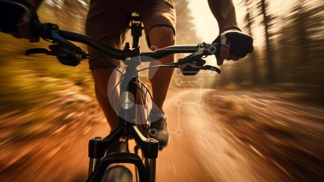 Cycling in the Woods stock photo | Creative Fabrica