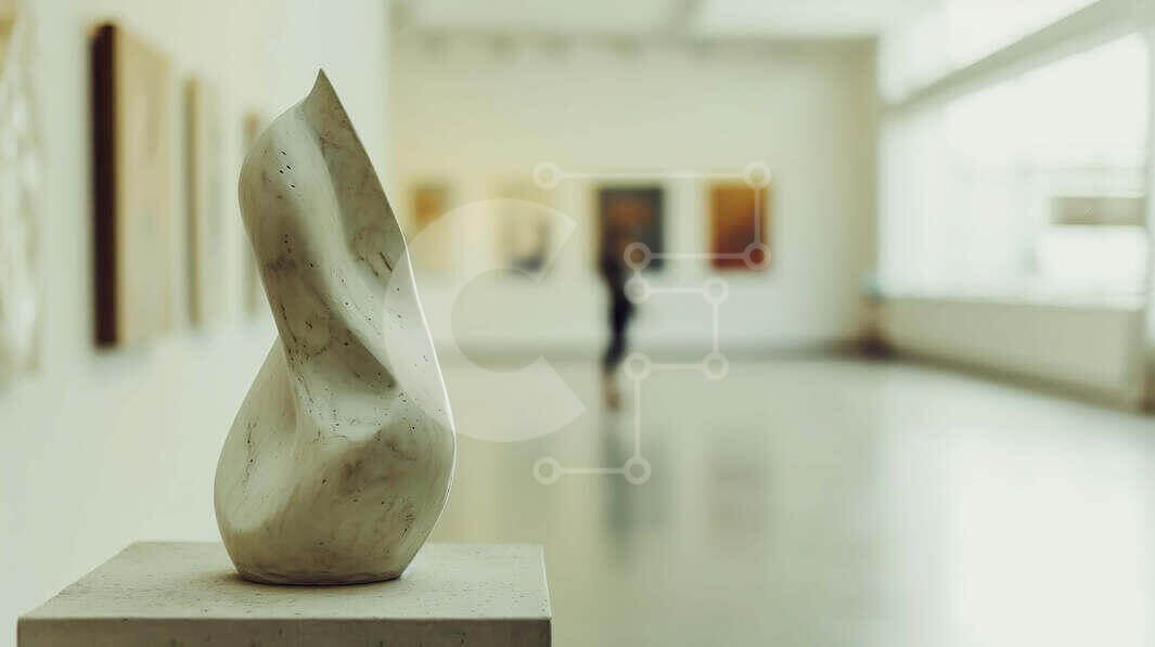 Sculpture and Paintings in Art Gallery or Museum stock photo | Creative ...