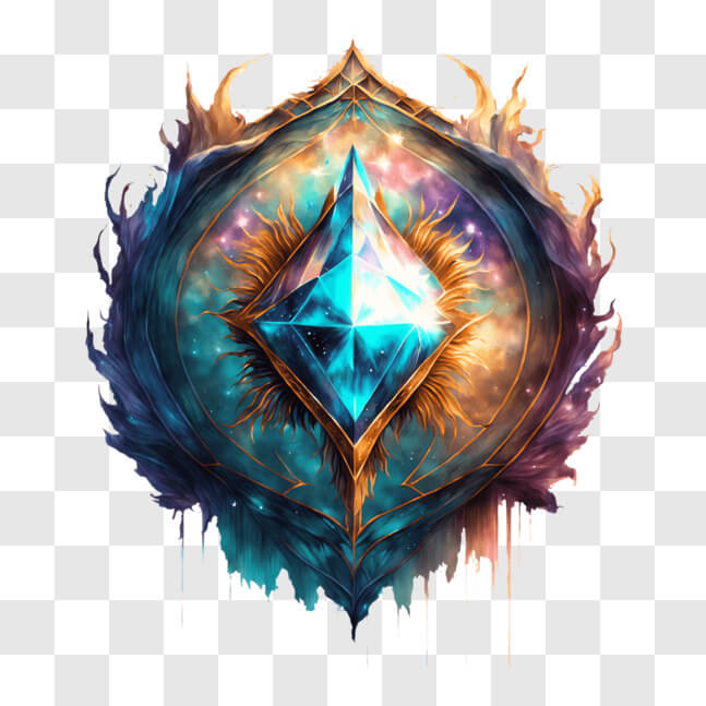 Download Crystal Pyramid in Cosmic Shield PNGs Online - Creative Fabrica