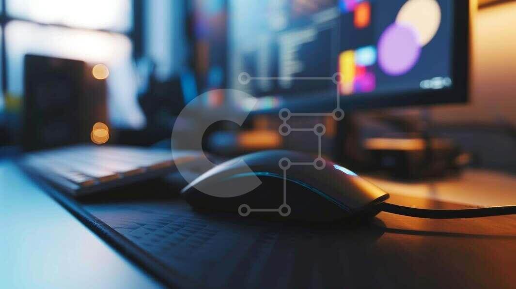 Professional Computer Setup with Peripheral Device stock photo ...