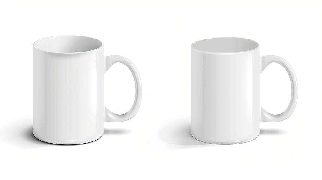 Download White Coffee Mugs Mock-ups on White Background Mockups Online ...