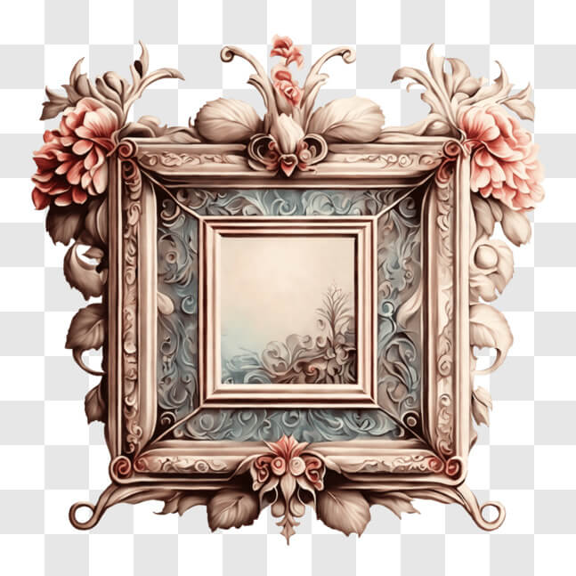 Download Ornate Floral Frame with Picture Inside PNGs Online - Creative ...