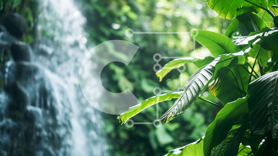 Download Idyllic Jungle Waterfall Scene Stockphotos Online - Creative ...