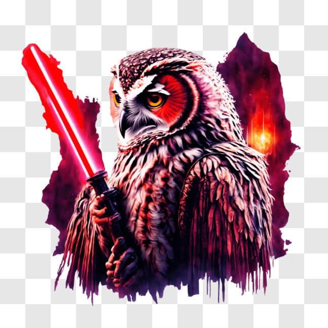 Download Uil met Rode Lightsaber - Star Wars Geïnspireerde Afbeelding ...