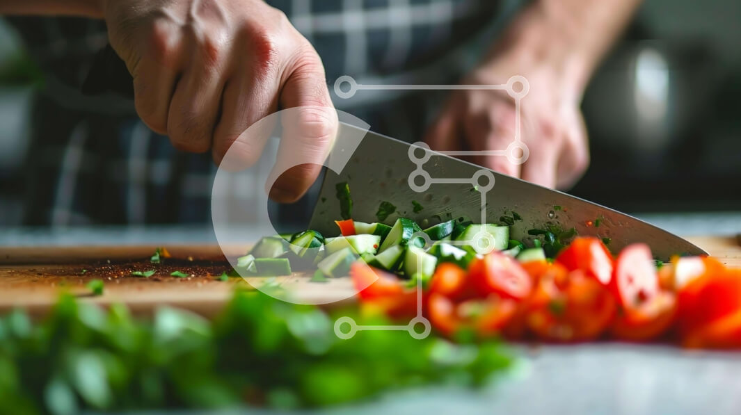 Person Preparing Fresh Vegetables in the Kitchen stock photo | Creative ...