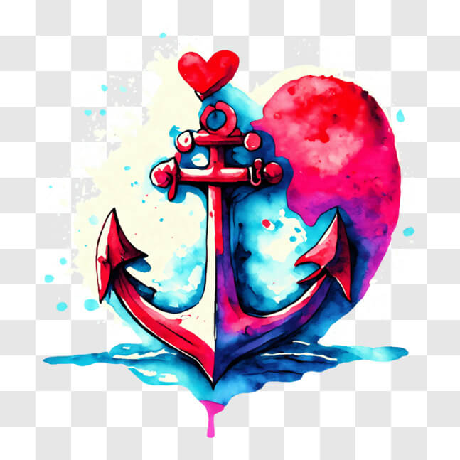 Download Heart Shaped Anchor with Red Paint Splashes PNGs Online ...
