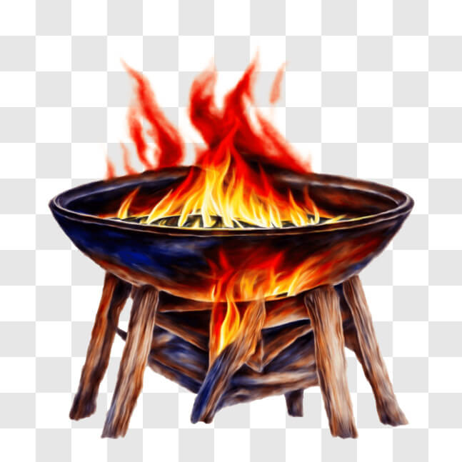 Download Fire Pit with Flames for Outdoor Cooking PNGs Online ...